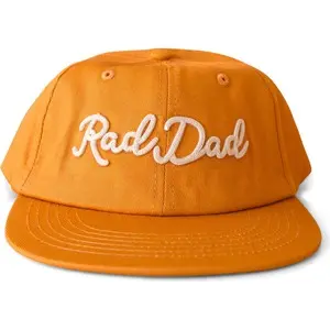 SUNSHINE STUDIOS Rad Dad Embroidered Flat Brim Hat - Orange