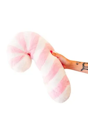 SUNSHINE STUDIOS Holiday Candy Cane Pillow - Pink