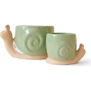 JUNGLE CLUB Snail Planter Duo - Lagoon