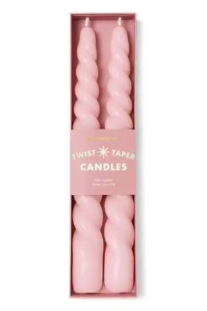 SUNSHINE STUDIOS Twist Taper Candles - Pink