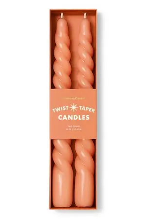 SUNSHINE STUDIOS Twist Taper Candles - Rust