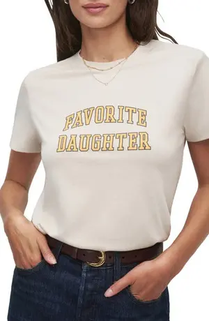 FAVORITE DAUGHTER Collegiate Classic Graphic T-shirt - Stone/dijon