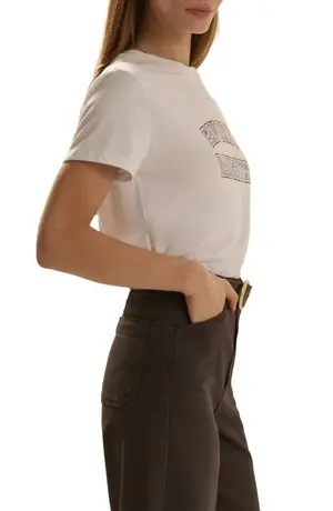 FAVORITE DAUGHTER Collegiate Classic Graphic T-shirt - White/espresso