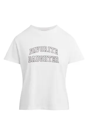 FAVORITE DAUGHTER Collegiate Classic Graphic T-shirt - White/espresso