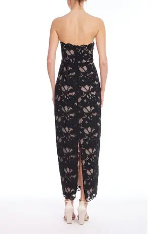 Badgley Mischka Lace Strapless Gown