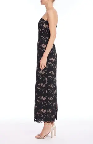 Badgley Mischka Lace Strapless Gown