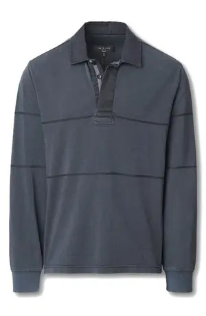 Rag & Bone Washed Rugby Shirt - Washed Black
