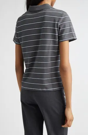 Paloma Wool Julieta Stripe Cotton Piqué Polo - Grey