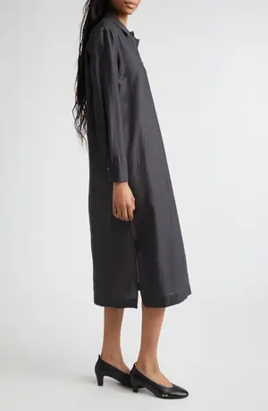 Paloma Wool Espon Long Sleeve Wool & Silk Midi Shirtdress