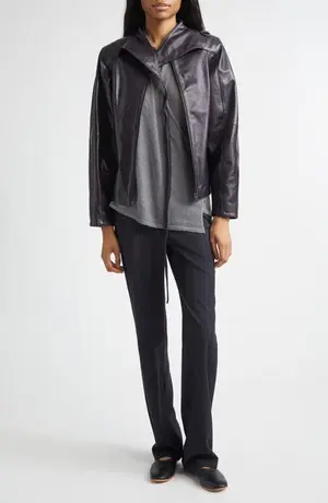 Paloma Wool Plomy Leather Crossover Jacket