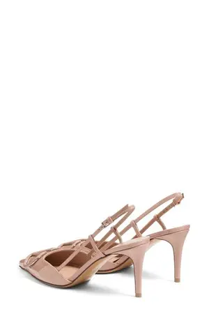 Valentino Garavani Vlogo Pointed Toe Slingback Pumps - Dusty Rose