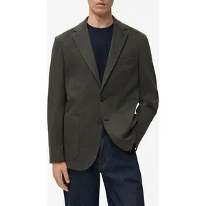 Mango Slim Fit Blazer - Grey
