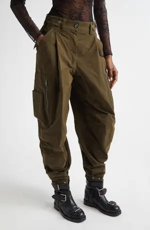 Dolce & Gabbana Waxed Faille Barrel Leg Cargo Pants