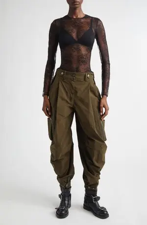 Dolce & Gabbana Waxed Faille Barrel Leg Cargo Pants
