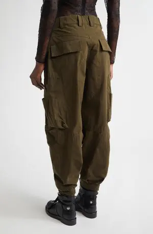 Dolce & Gabbana Waxed Faille Barrel Leg Cargo Pants