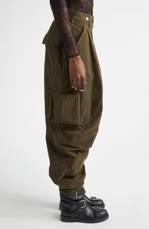 Dolce & Gabbana Waxed Faille Barrel Leg Cargo Pants