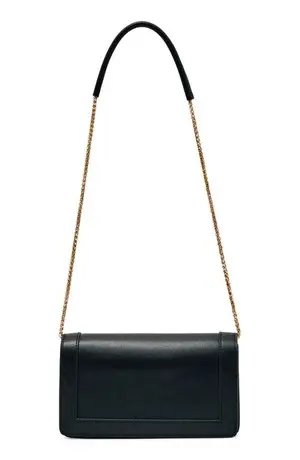 REISS Talia Leather Shoulder Bag - Black