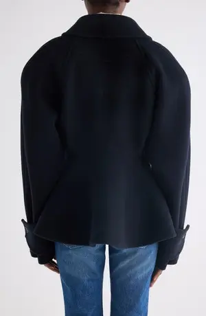 Chloé Double-breasted Wool-blend Peplum Jacket