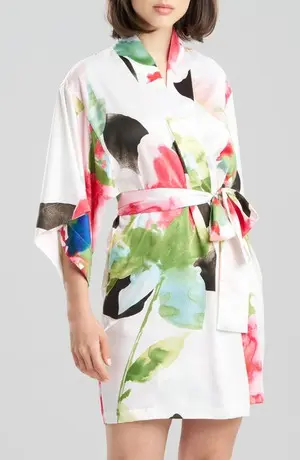 Natori Calypso Printed Wrap - White Multi