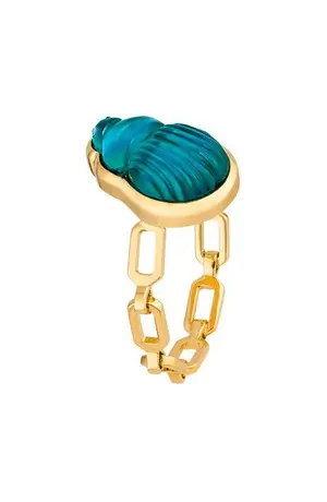 LITO FINE JEWELRY Giada Chain Ring - Green
