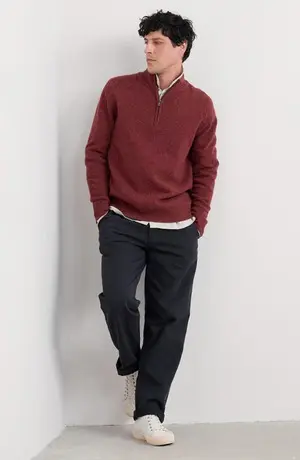 SEASALT CORNWALL Reefpoint Lambswool Blend Half-zip Sweater