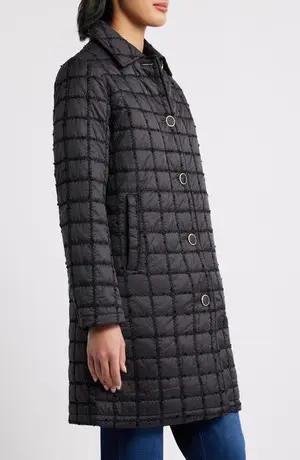 CECE DUPRAZ Boucle Quilted Longline Jacket - Black