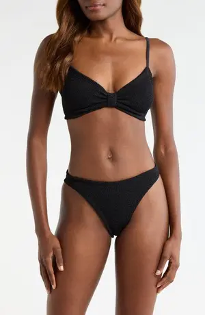 Hunza G Alicia Textured Two-piece Bikini - Black