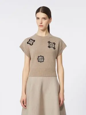 Max Mara Wool And Cashmere Cropped Sweater - Sand