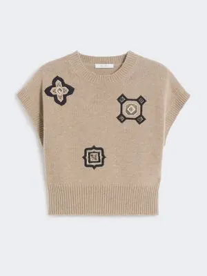 Max Mara Wool And Cashmere Cropped Sweater - Sand