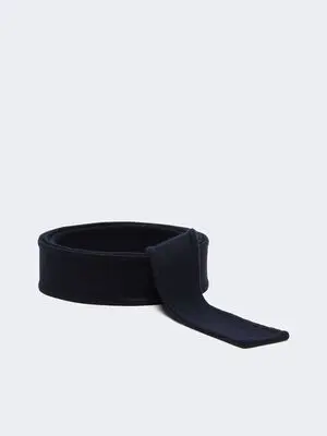 Max Mara Pure Wool Fabric Belt - Midnightblue