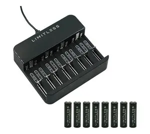 LIMITLESS Rechargeable Batteries With Charging Dock 8aa
