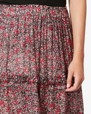 MARANT ETOILE Volomia Floral Skirt - Crushed Berry