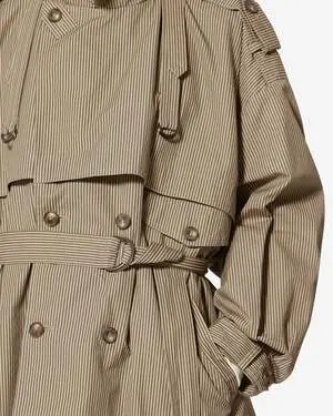 MARANT ETOILE Claya Striped Cotton Jacket - Beige/khaki