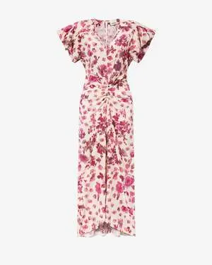 Isabel Marant Étoile Terenae Rose Print Midi Dress - Pink