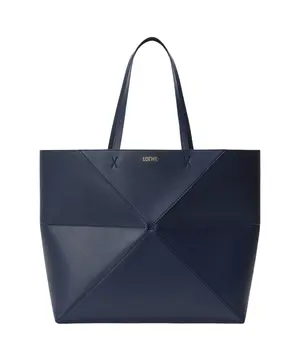 Loewe Large Horizontal Puzzle Fold Tote - Deep Navy