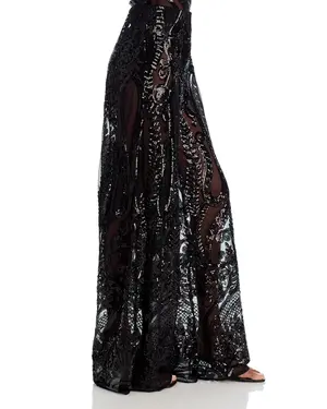 Norma Kamali Sequin Mesh Boyfriend Elephant Sweatpants