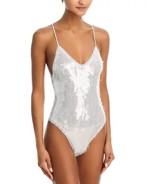 Norma Kamali Low Back Slip Mio One Piece Swimsuit - Clear/white