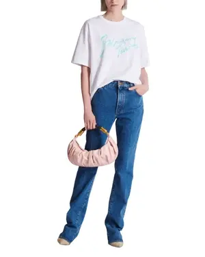 Balmain Boxy T-shirt With Paris Brush Print - White