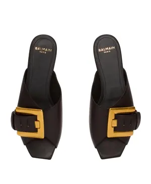 Balmain Anthem Flat Sandals - Black