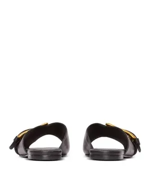 Balmain Anthem Flat Sandals - Black