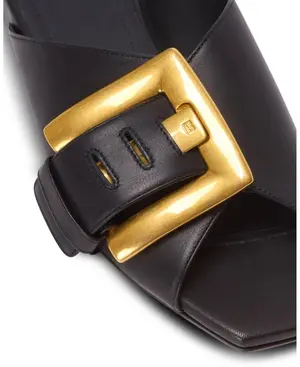 Balmain Anthem Flat Sandals - Black