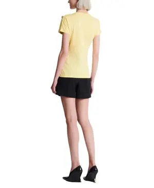 Balmain Draped T-shirt With Buttons - Yellow