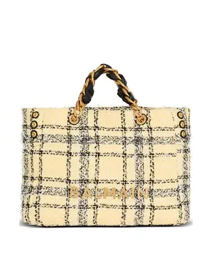 Balmain Plaid Tweed 1945 Tote