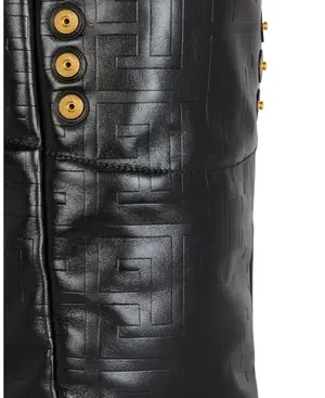 Balmain 1945 Soft Crackled Leather Tote Bag