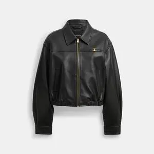 COACH Heritage C Cropped Blouson Leather Jacket