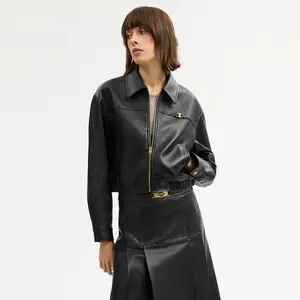 COACH Heritage C Cropped Blouson Leather Jacket
