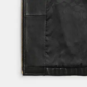 COACH Heritage C Cropped Leather Blouson Jacket