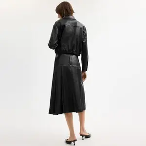 COACH Heritage C Cropped Leather Blouson Jacket