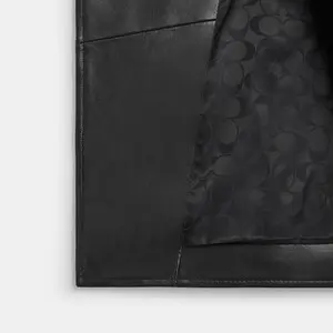 COACH Belted Leather Moto Jacket With Signature Lining