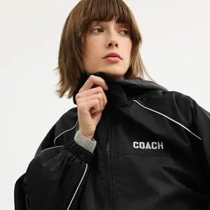 COACH Windbreaker In Recycled Polyester - Black